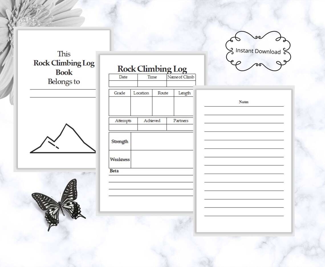 Rock Climbing Log Book Amazon KDP Ready to Use. Blank Pages. Lined. 6 X ...