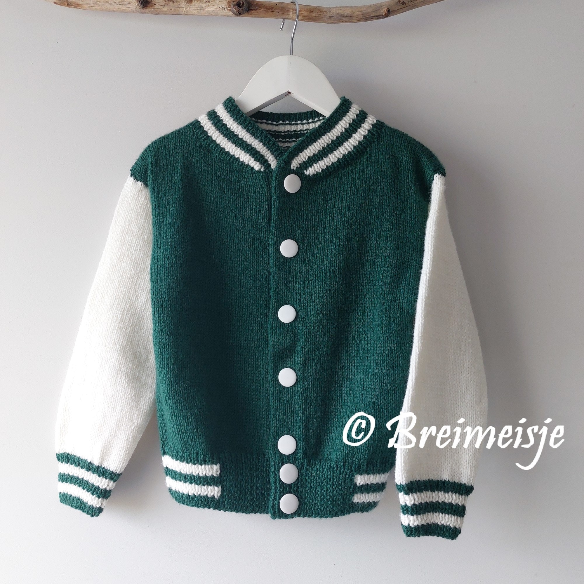 Letterman Jacket Knitting Pattern Kids 5 Sizes 2-12 Years | Back to ...