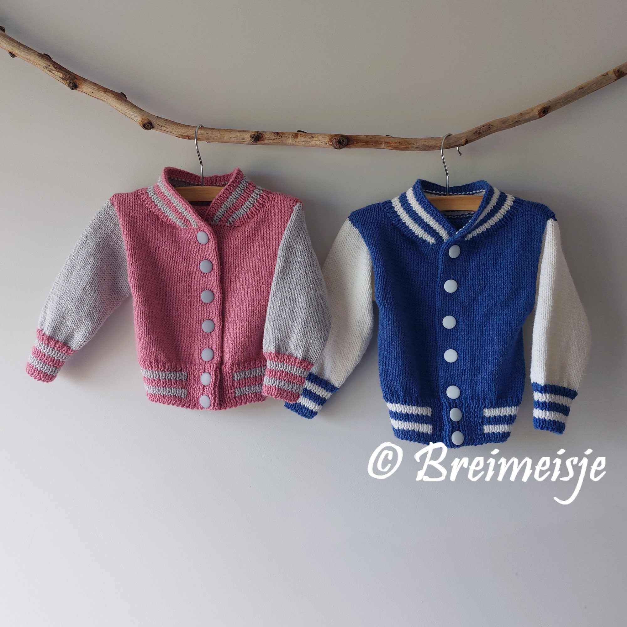 Letterman Jacket Knitting Pattern Baby 4 Sizes 0-24 Months | Varsity ...