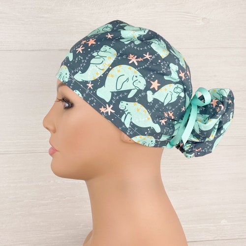 Ponytail Scrub Hat Cotton Scrub Hat Pony Scrub Cap Medical - Etsy