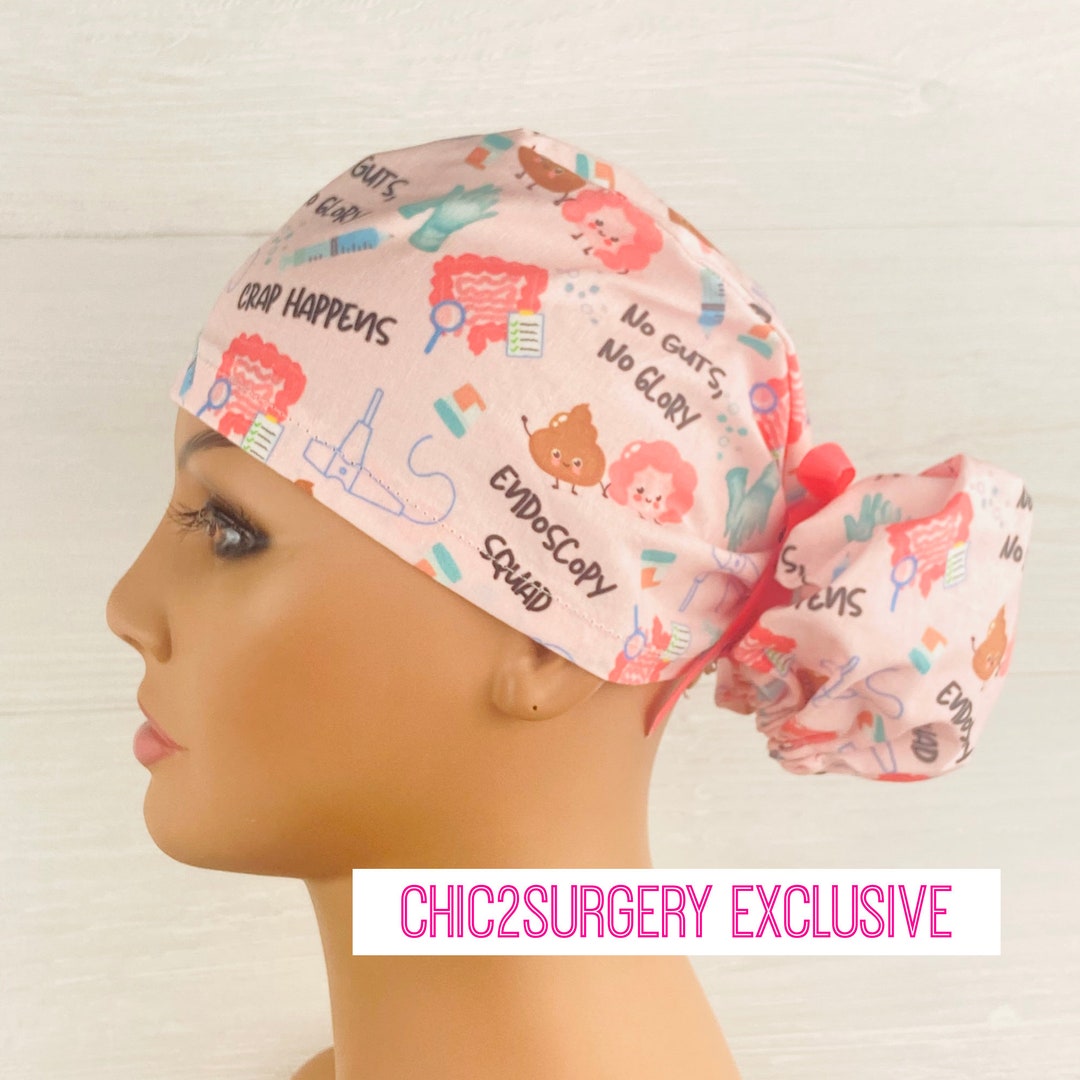 Womens Surgical Scrub Caps - Ponytail - Scrub Hat - Endoscopy Squad ...