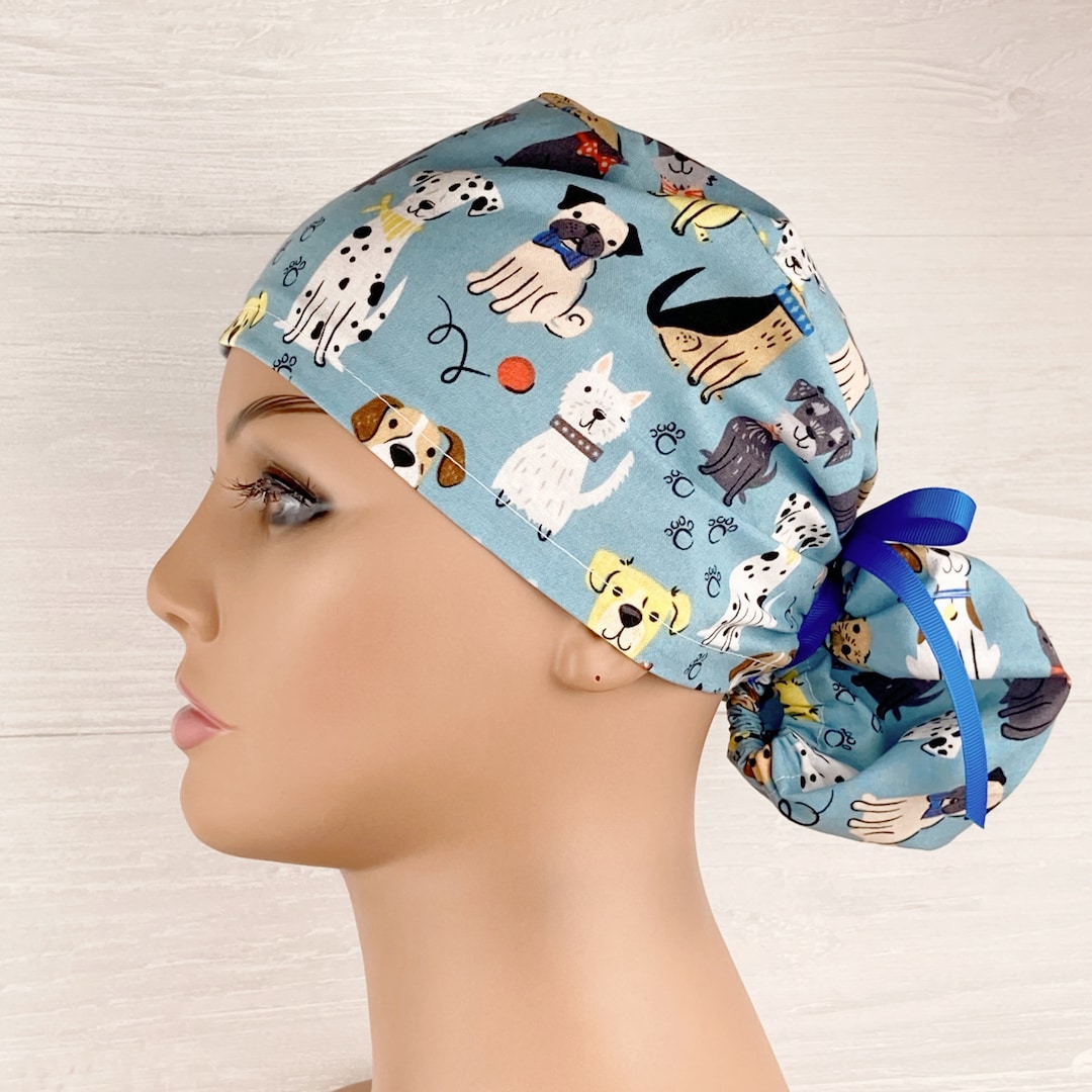 Womens Surgical Scrub Caps - Ponytail - Scrub Hat - Good Boy - Scrub ...