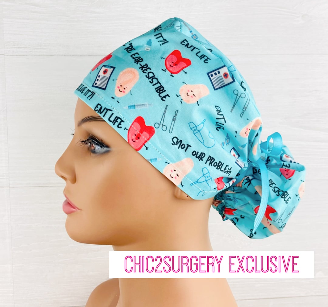 Womens Surgical Scrub Caps - Ponytail - Scrub Hat - ENT Life - Scrub ...