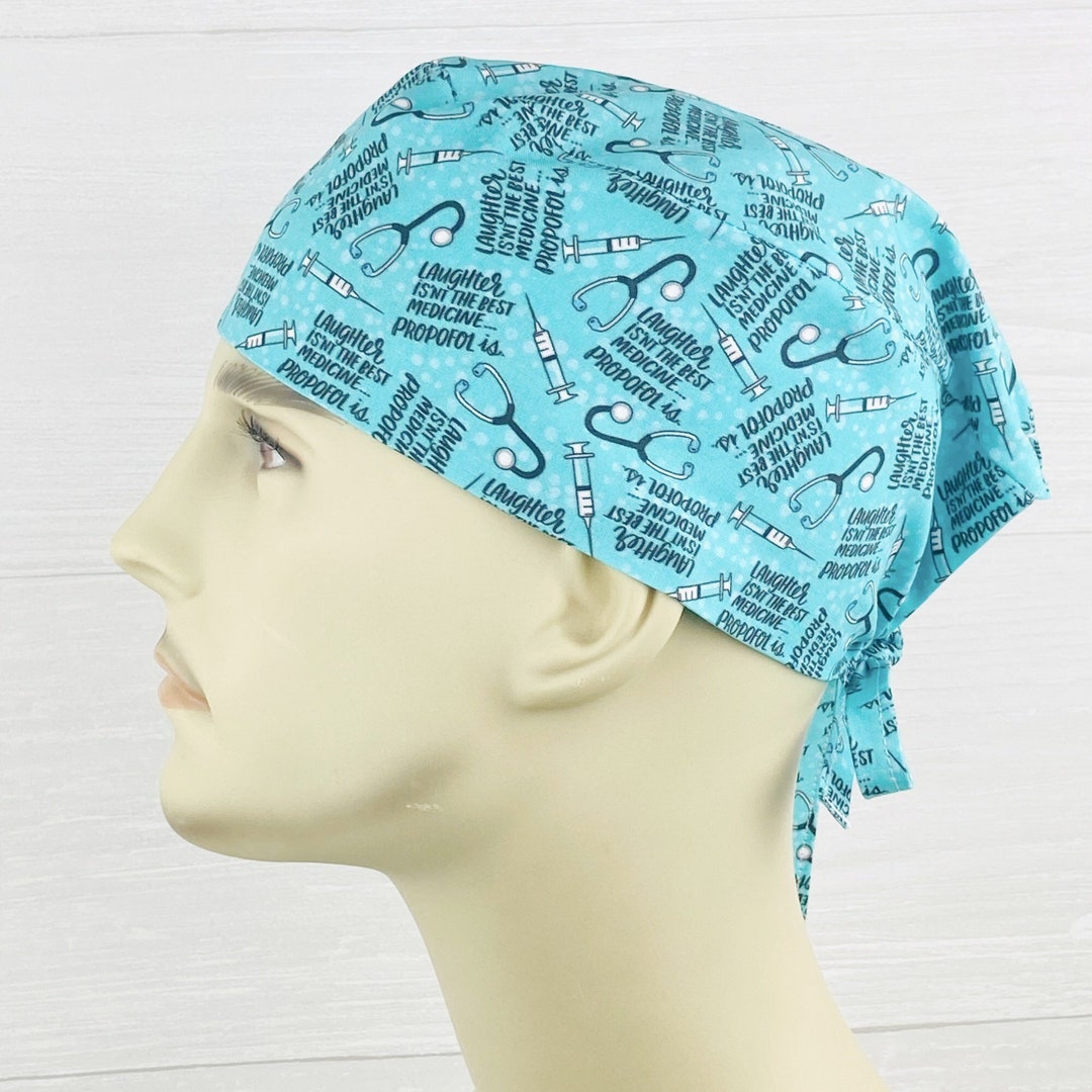 Men's Scrub Hat - Men's Scrub Cap - Men's Tieback Hat - Laughter Isn't ...