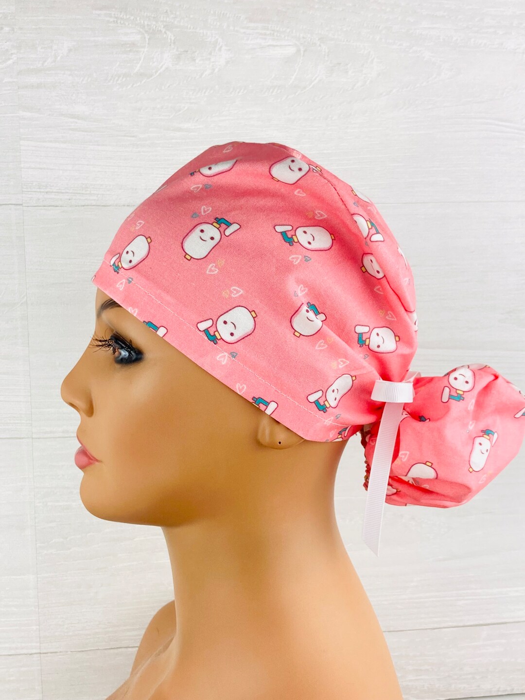 Womens Surgical Scrub Caps - Ponytail - Scrub Hat - Happy Ambu Bags ...