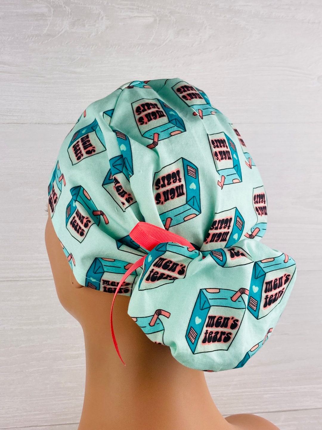 Ponytail Scrub Cap - Scrub Hat - Men's Tears - Scrub Hat With Buttons ...