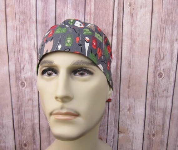Men's Scrub Hat Men's Scrub Cap Men's Tieback - Etsy