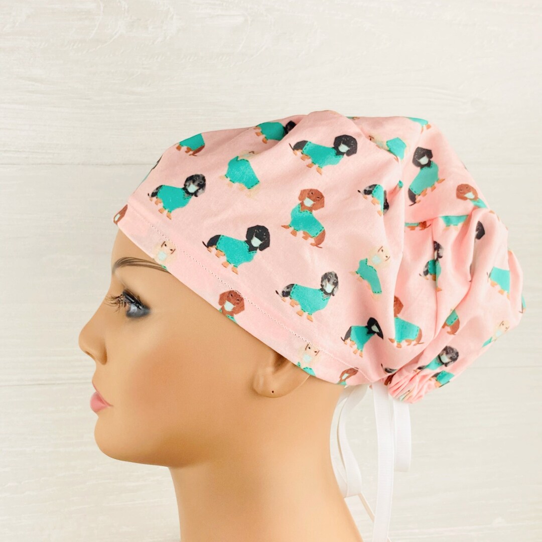 Scrub Hats for Women - Women's Tieback Hat - Scrub Caps - Dachshund in ...