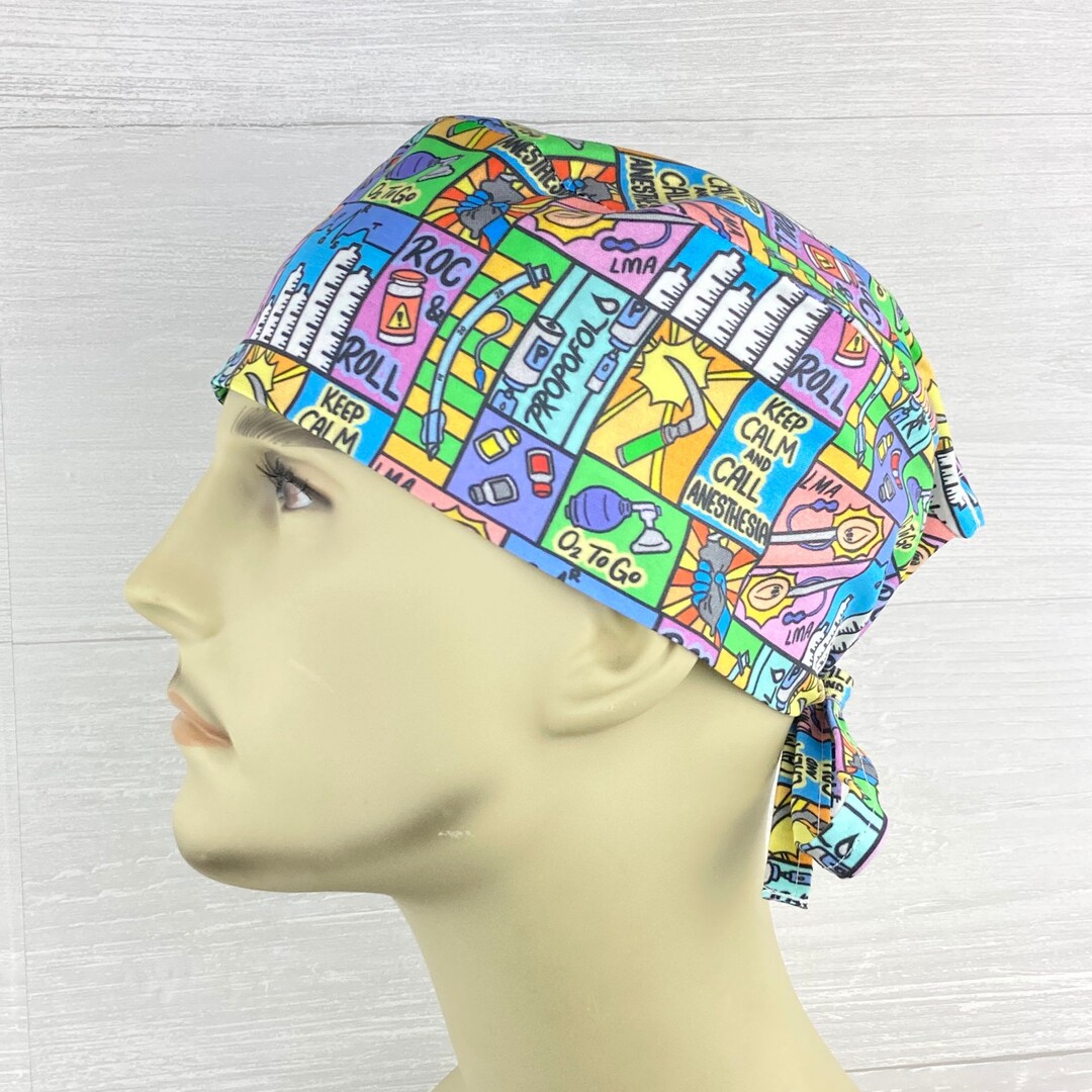 Men's Scrub Hat - Men's Scrub Cap - Men's Tieback Hat - Keep Calm and ...