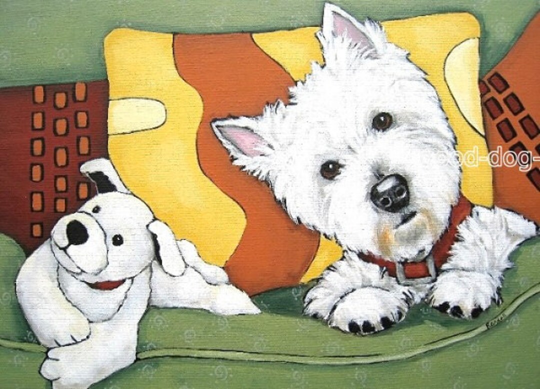 Westie MATTED ACEO Dog Print 4x6 Custom Matted ACEO Print West Highland ...