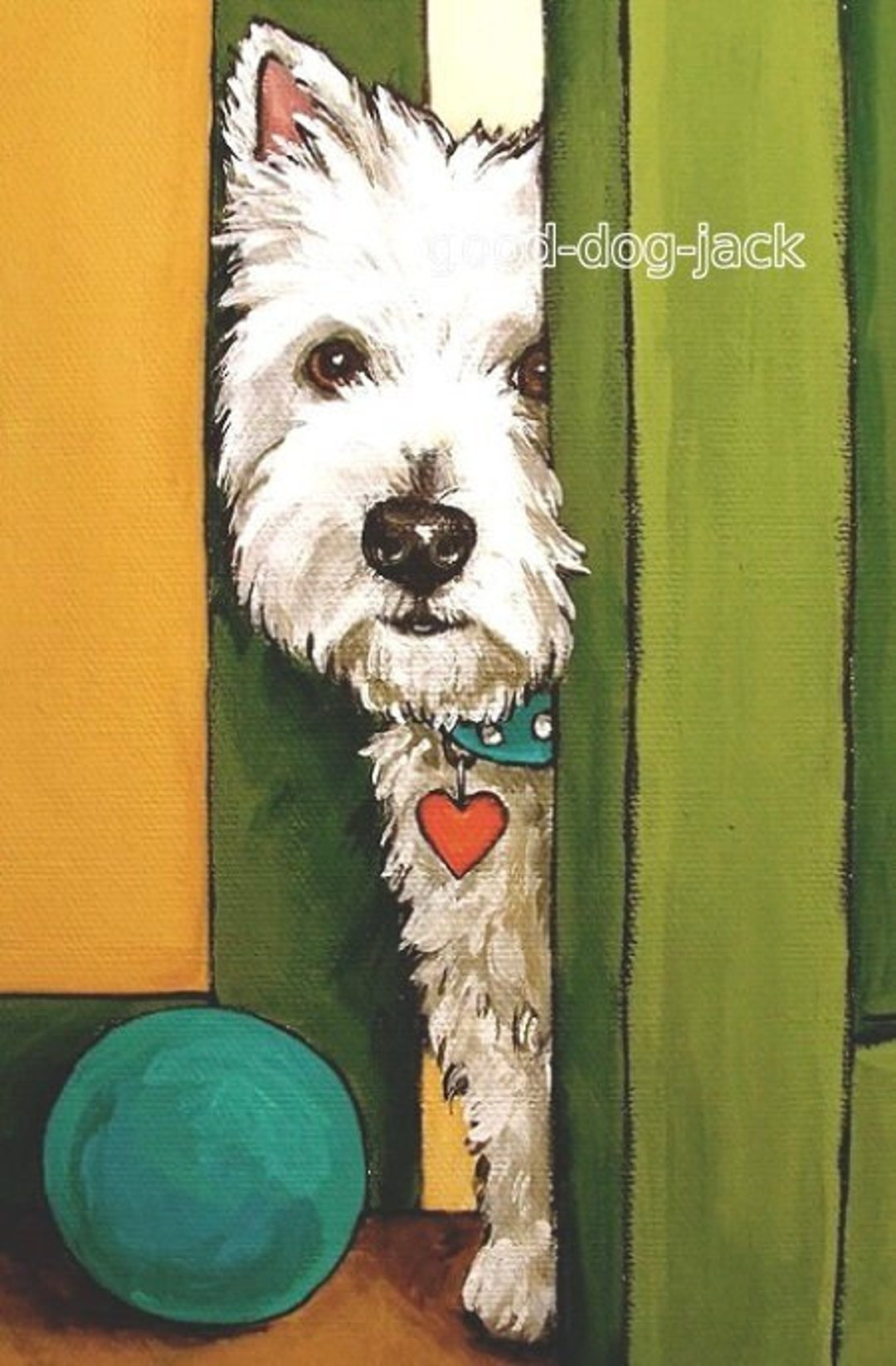West Highland Terrier MATTED Dog Print 4x6 Custom Matted ACEO Print ...