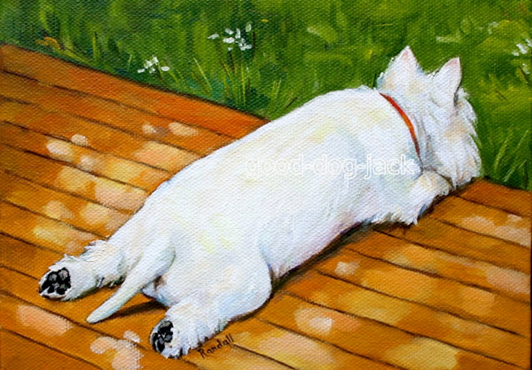 West Highland Terrier MATTED Dog Print 4x6 Custom Matted ACEO Print ...