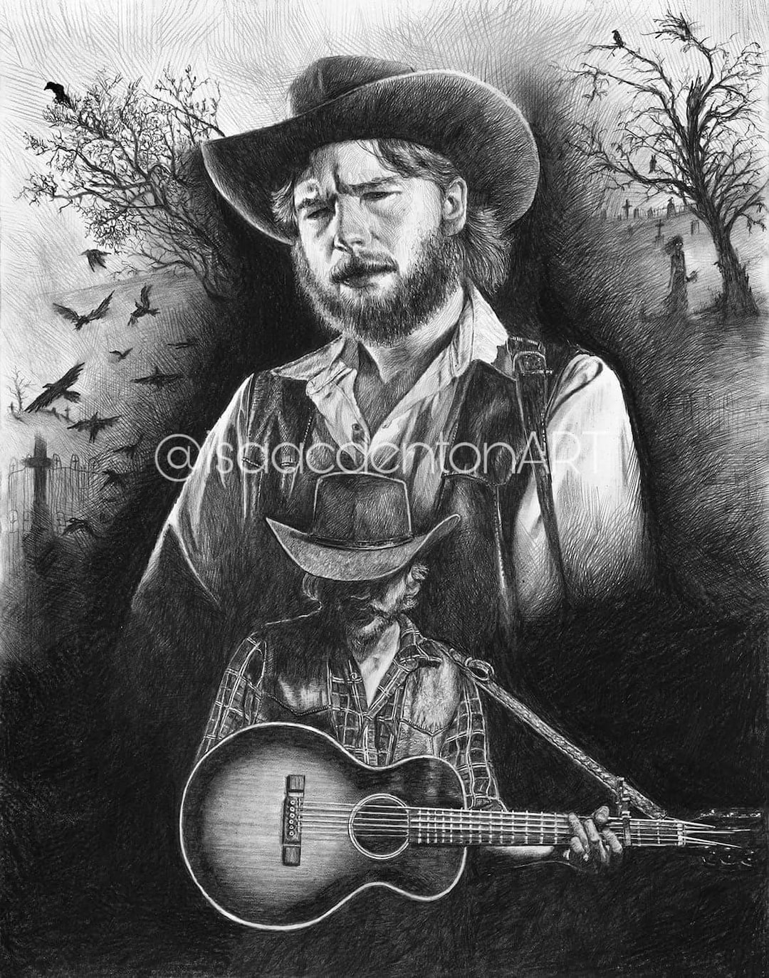 Colter Wall II Graphite 11" X 14" - Etsy