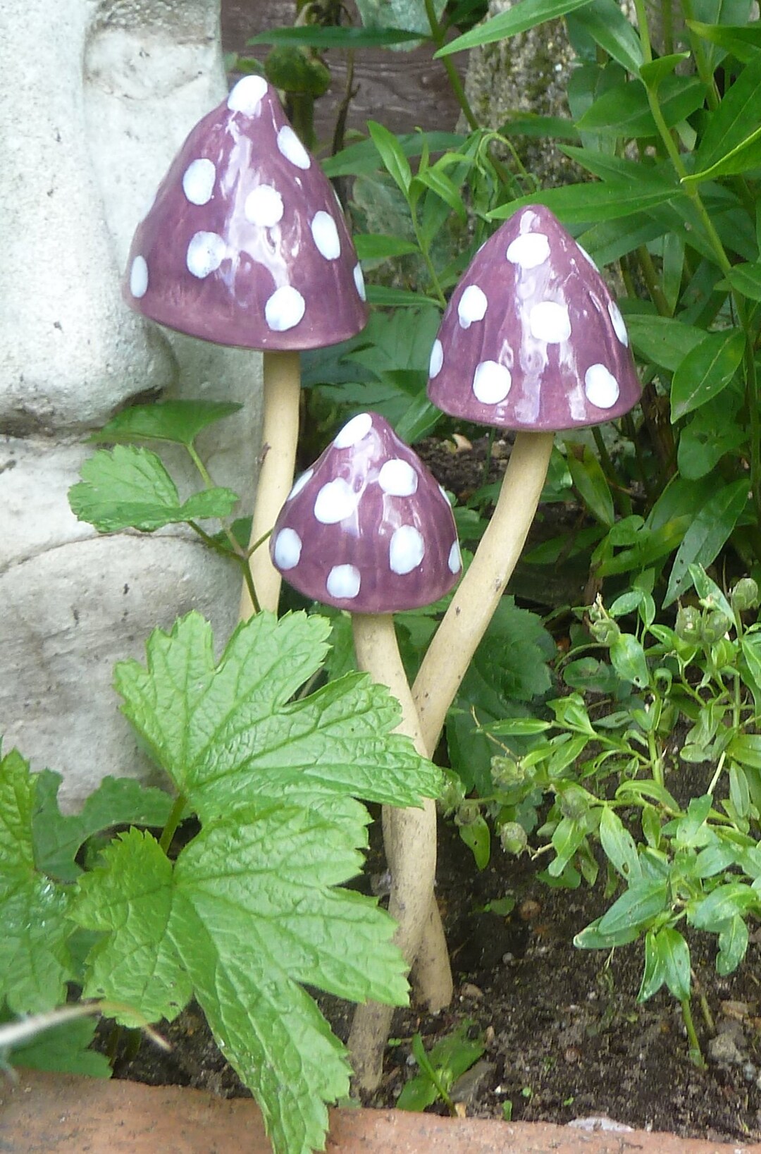 Dark Purple Burgundy Spotty Free Standing Mushroom Toadstool Frost ...
