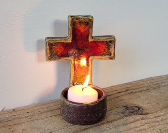 Candle Holder Cross | Etsy