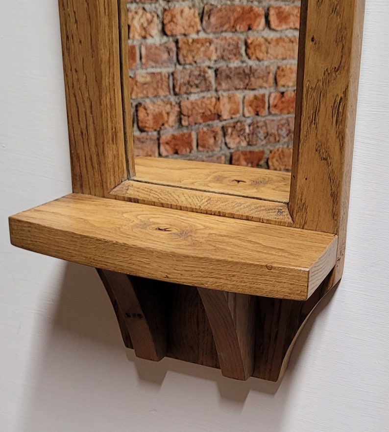 Gothic Arch Hardwood Wooden Solid Oak Wall Mirror 79cm Long - Etsy UK