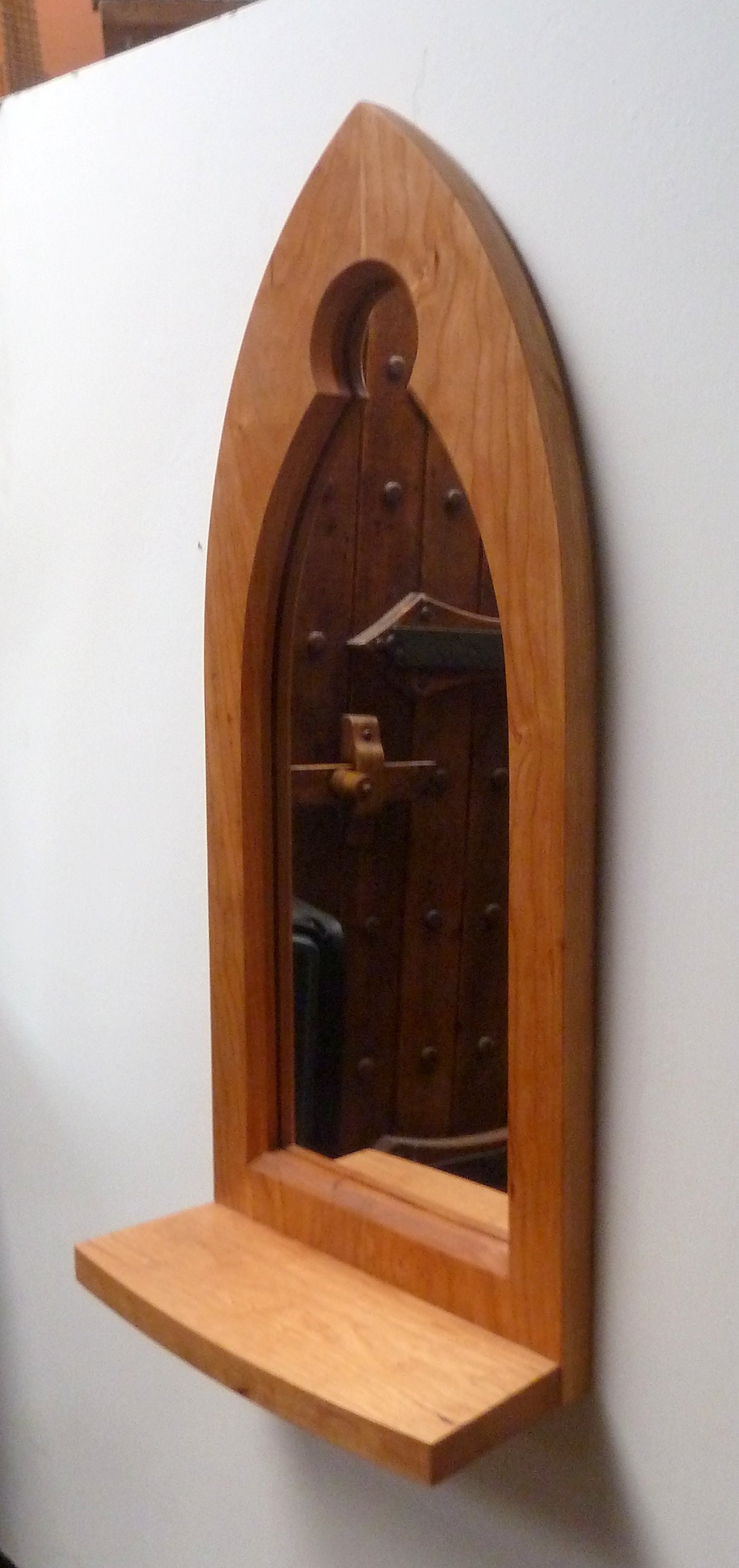 Gothic Arch Solid Wooden Cherry Keyhole Trefoil Wall Mirror & | Etsy
