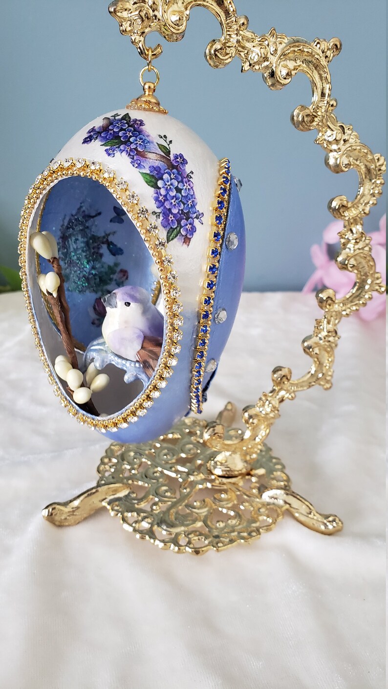 Birdcage decorated goose egg shell. | Etsy