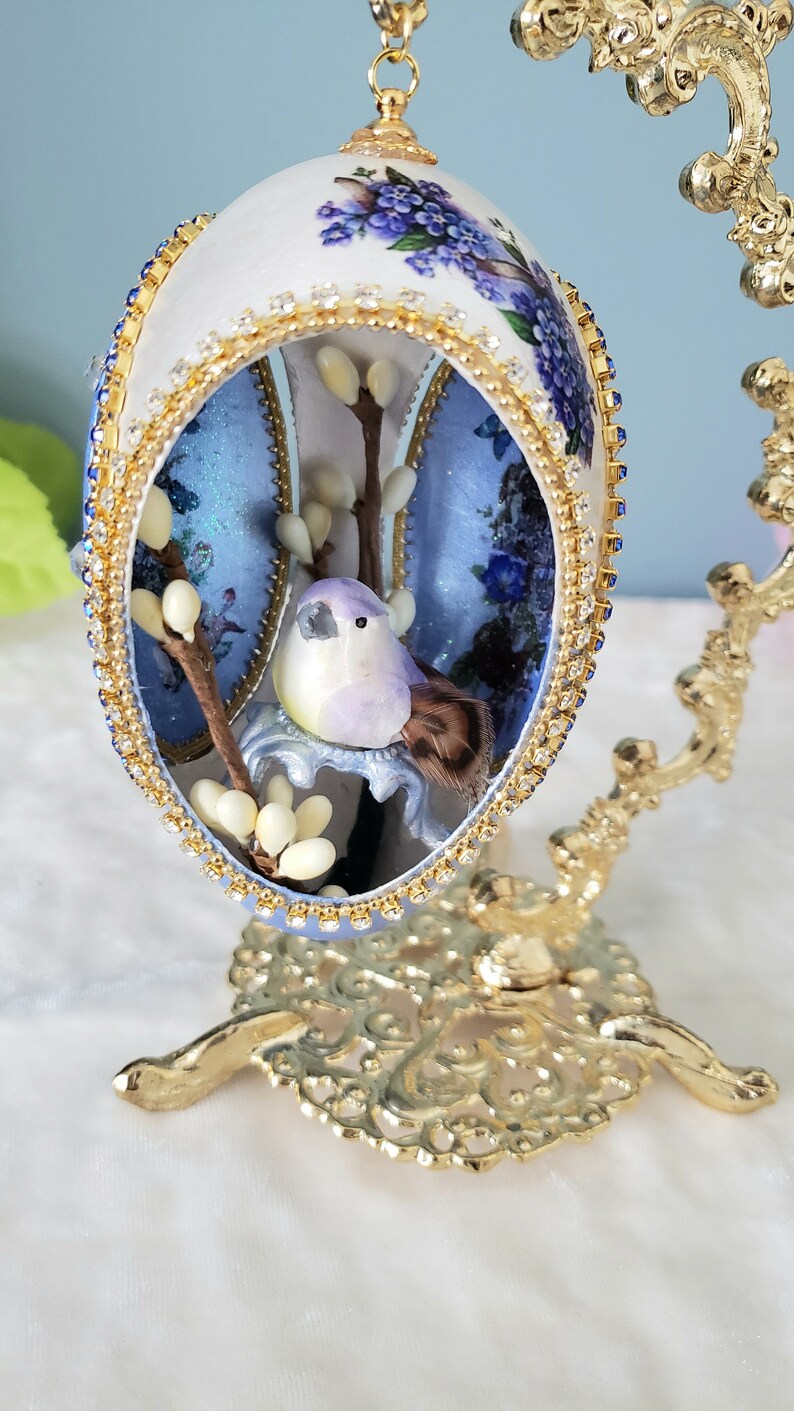 Birdcage decorated goose egg shell. | Etsy