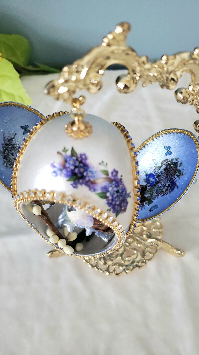 Birdcage decorated goose egg shell. | Etsy