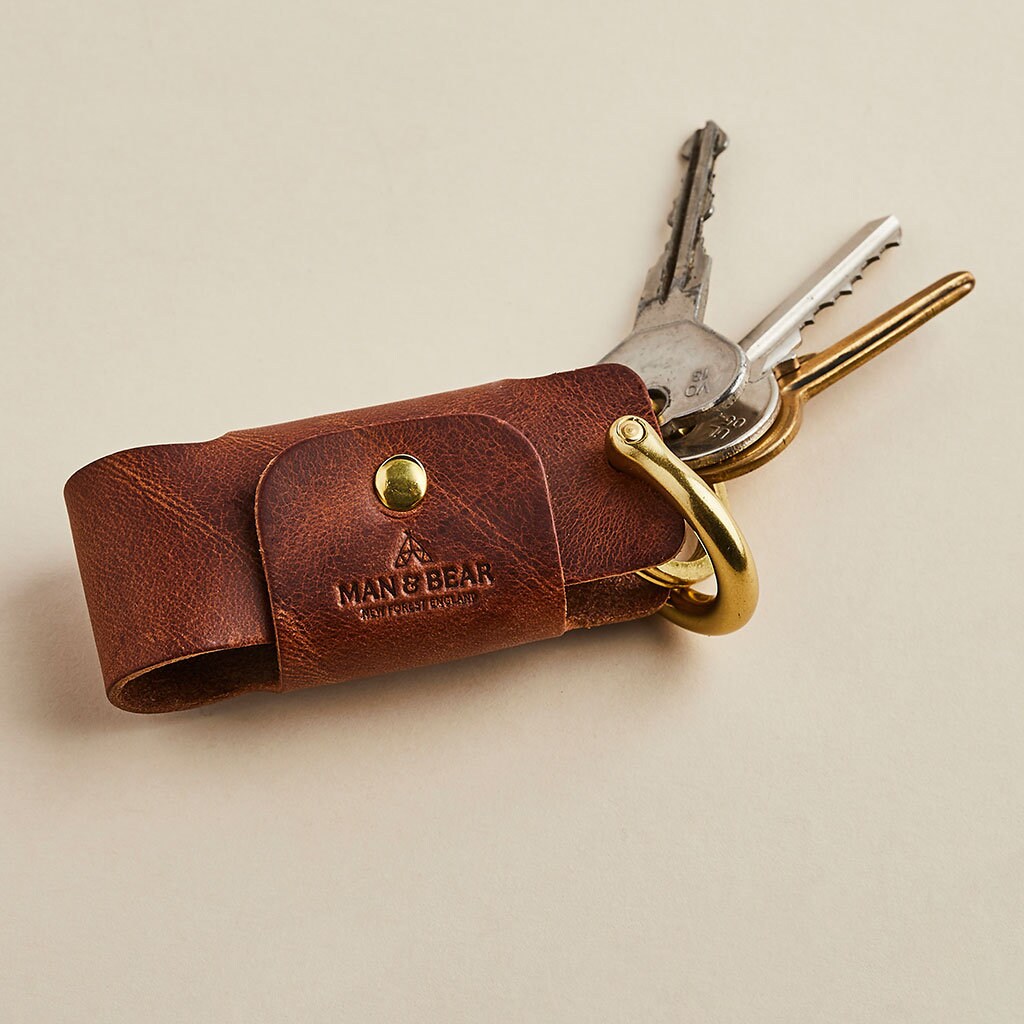 Minimalist Leather Key Case Personalised Initials / Handmade - Etsy