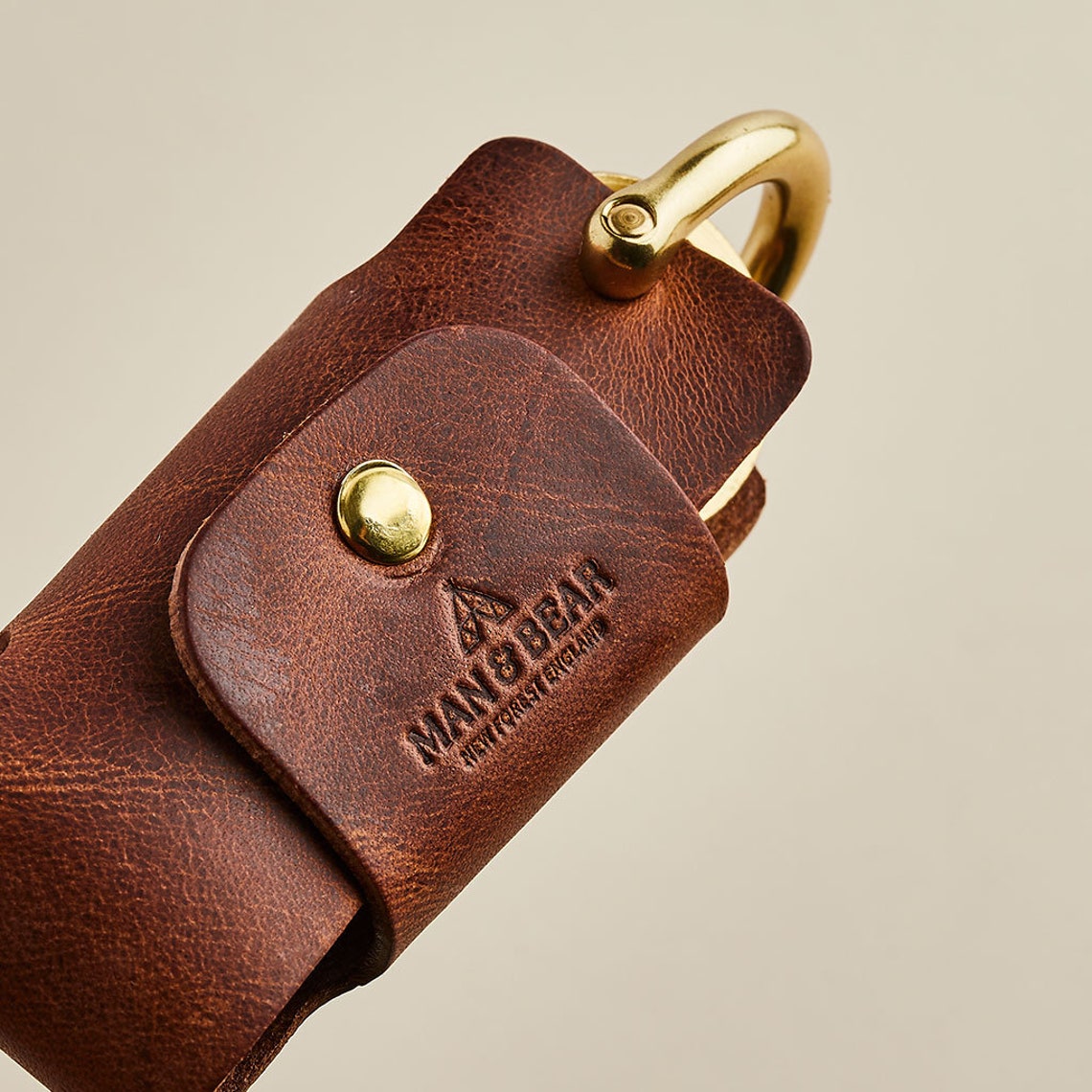 Minimalist Leather Key Case Personalised Initials / Handmade - Etsy