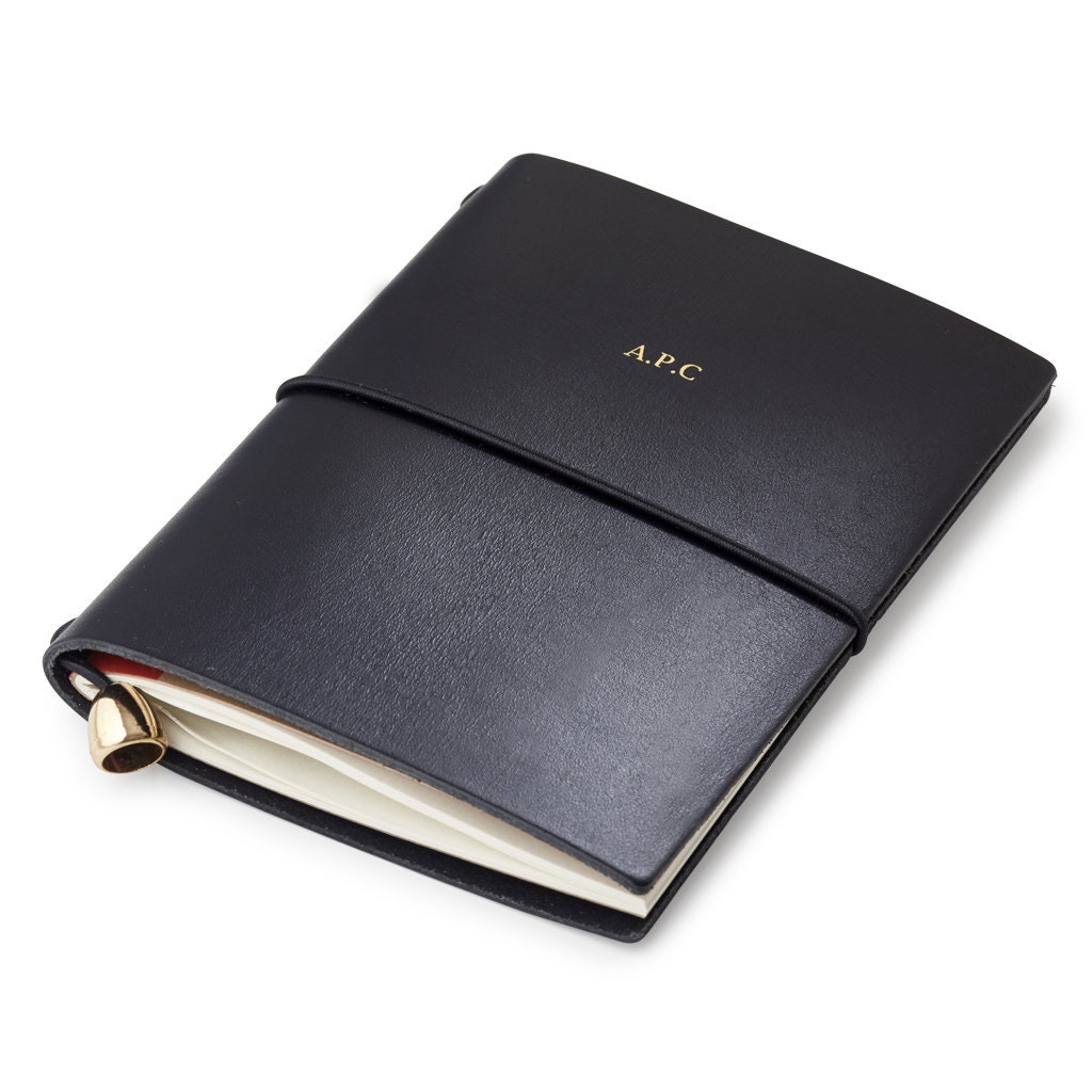 A6 Leather Notebook Cover Personalised Initials / Refillable | Etsy