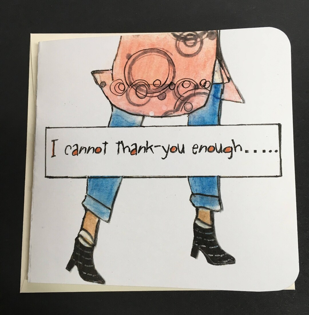 Funny Thank- You Card - Etsy