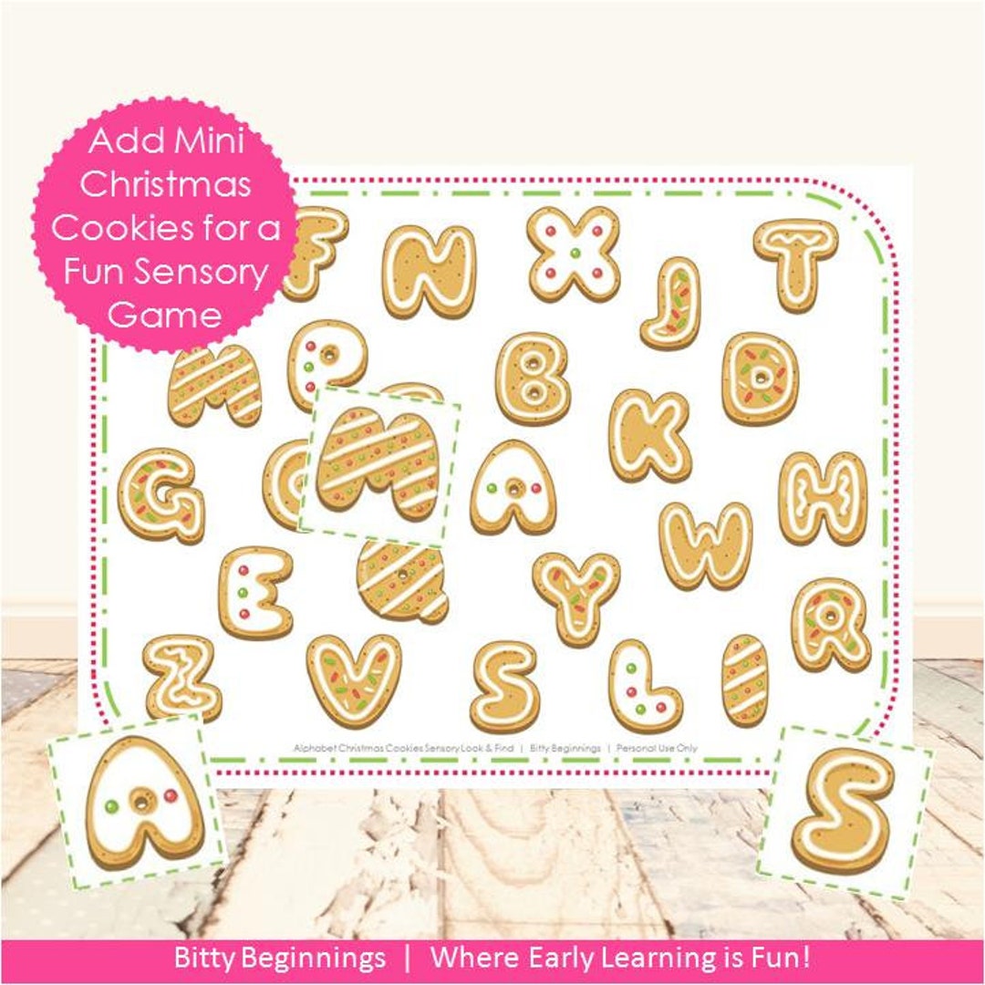 Alphabet Christmas Cookie Sensory Look & Find Christmas - Etsy