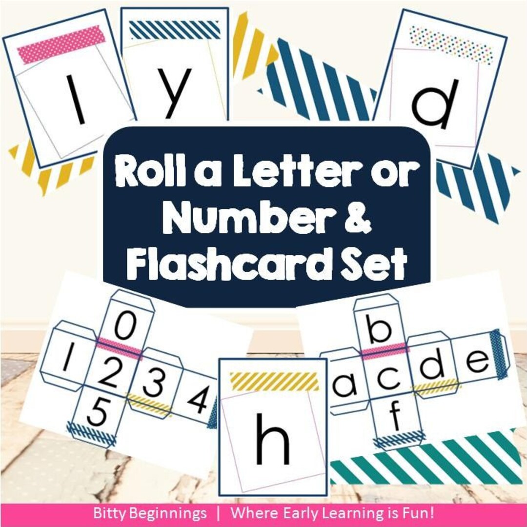 Roll a Letter or Number & Flashcard Set - Etsy