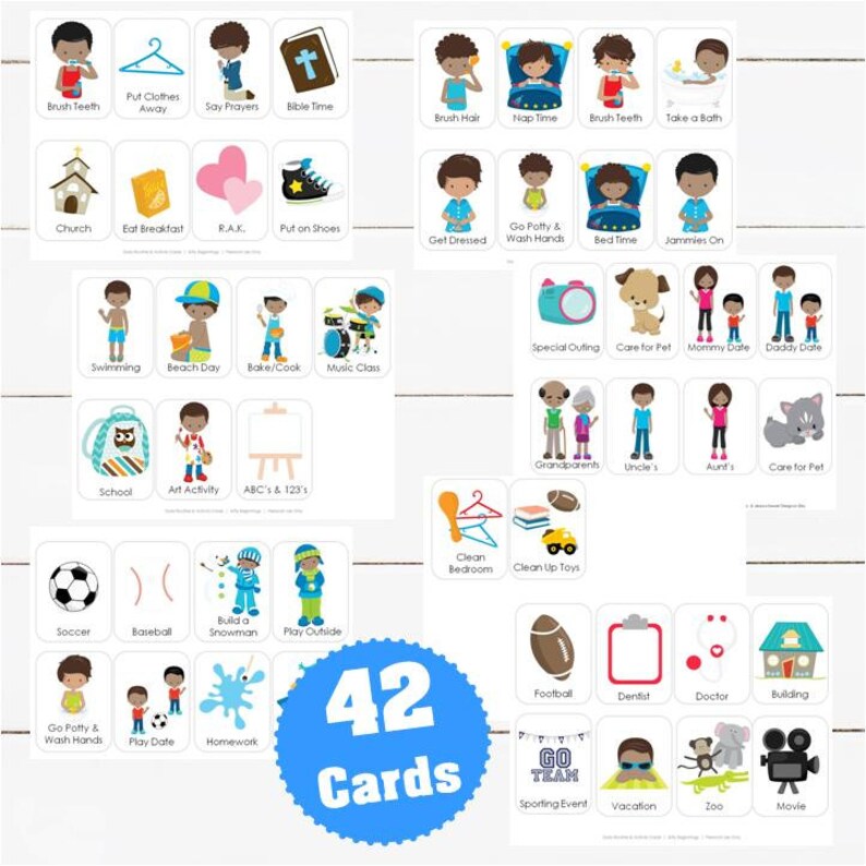 Daily Routine & Activity Cards for Boys - Etsy