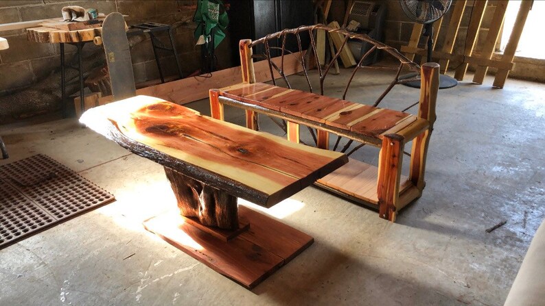 Rustic Log Bench Cedar Bench Handcrafted Rusticdecor Live - Etsy