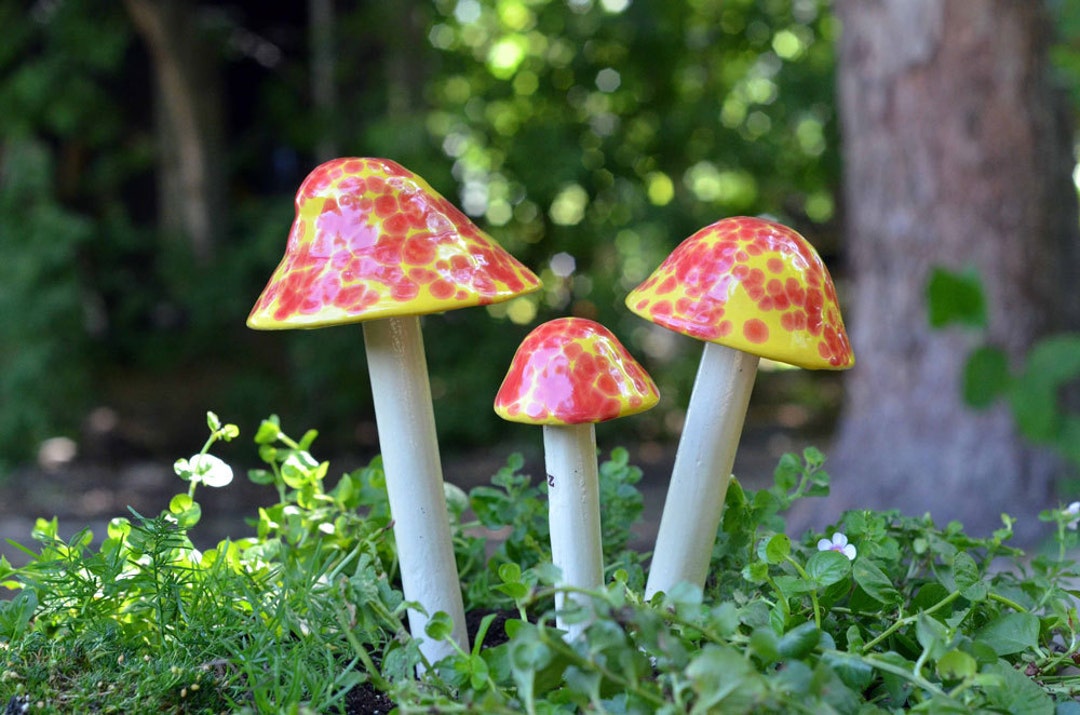 Cherry Bomb Ceramic Mushroom – Handmade Garden Decor | Frostproof ...