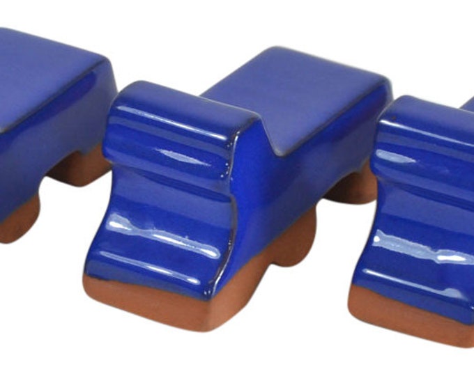 Ceramic Pot Feet set of 4, Handmade Ceramic birdfoot Pot Risers, Blue ...