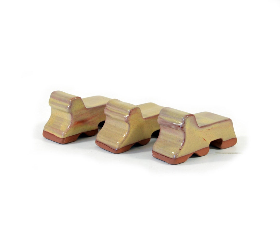 Tan Ceramic Pot Feet: Set of 3, Weatherproof Planter Risers - Etsy