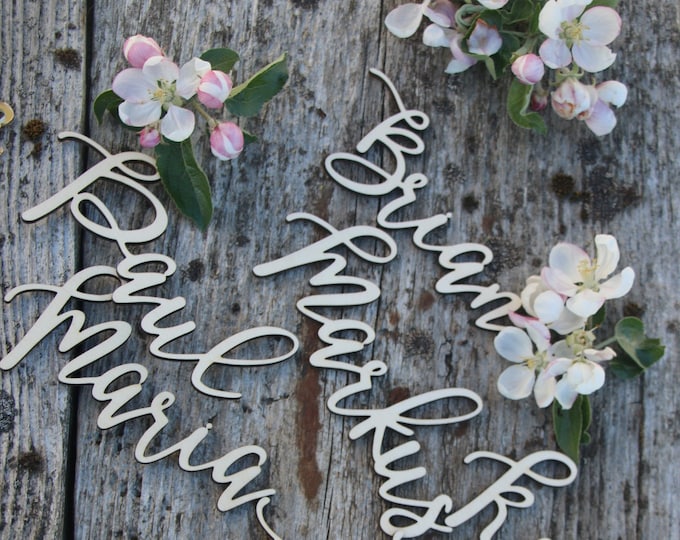 Laser Cut Wood Names Custom Laser Cut Name Signs Wedding Place - Etsy
