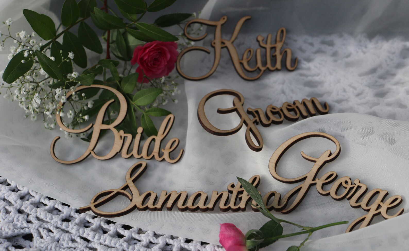 Laser Cut Wood Names Custom Laser Cut Name Signs Wedding Place Cards ...