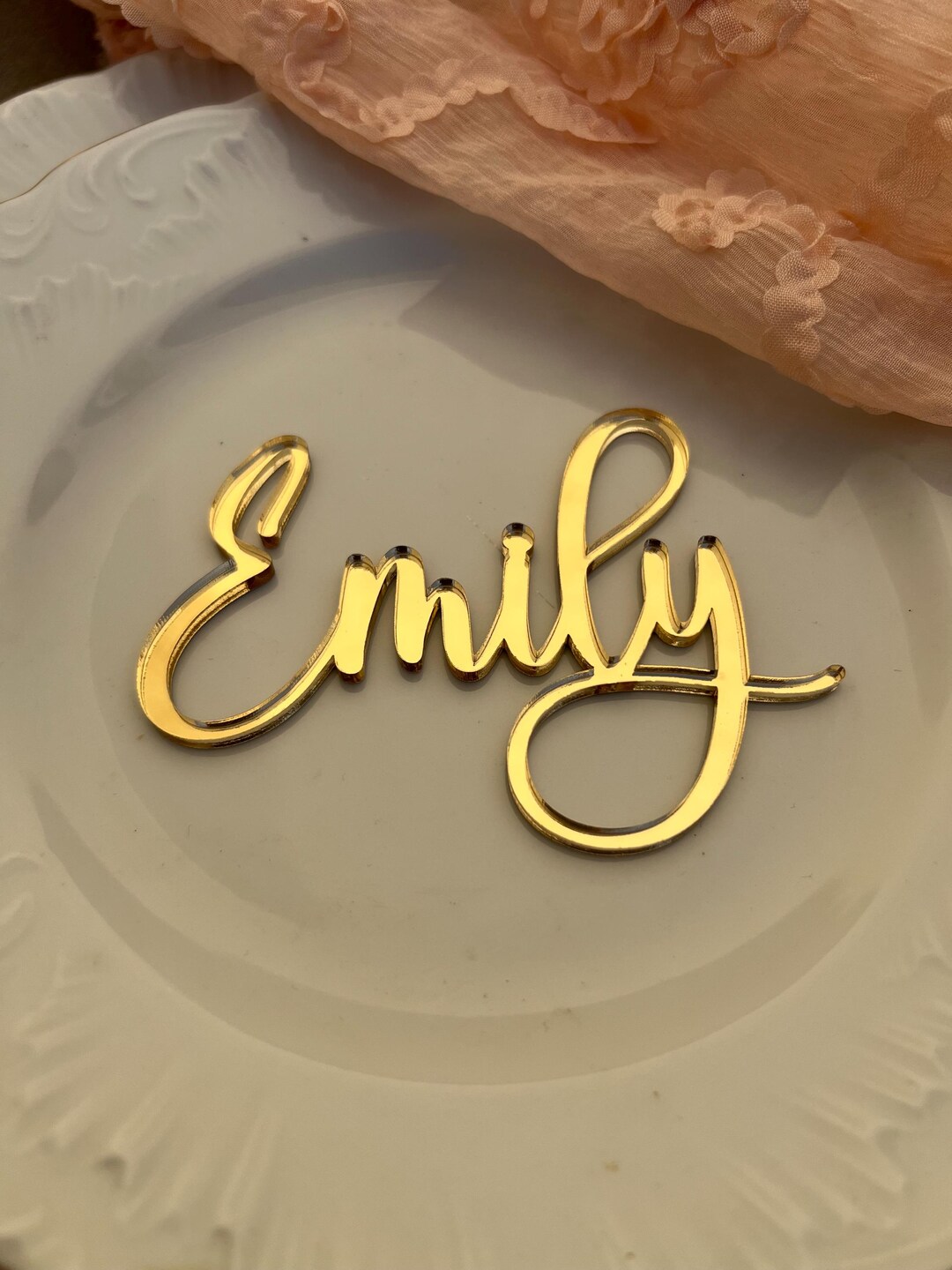 Laser Cut Wood Name Place Cards: Custom Wedding Decor - Etsy