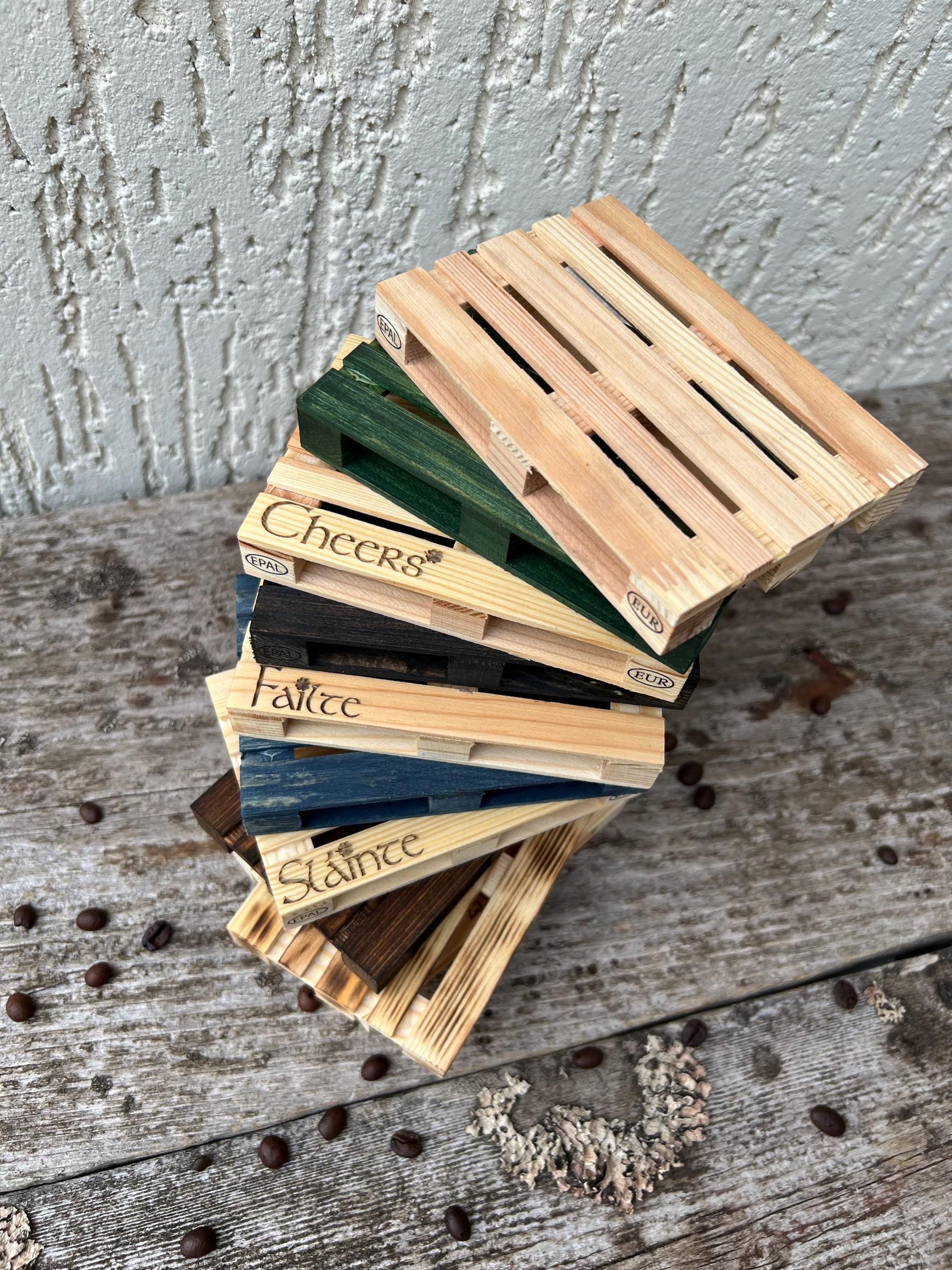 Engraved Wood Pallet Coasters: Personalized Wedding Place Cards - Etsy