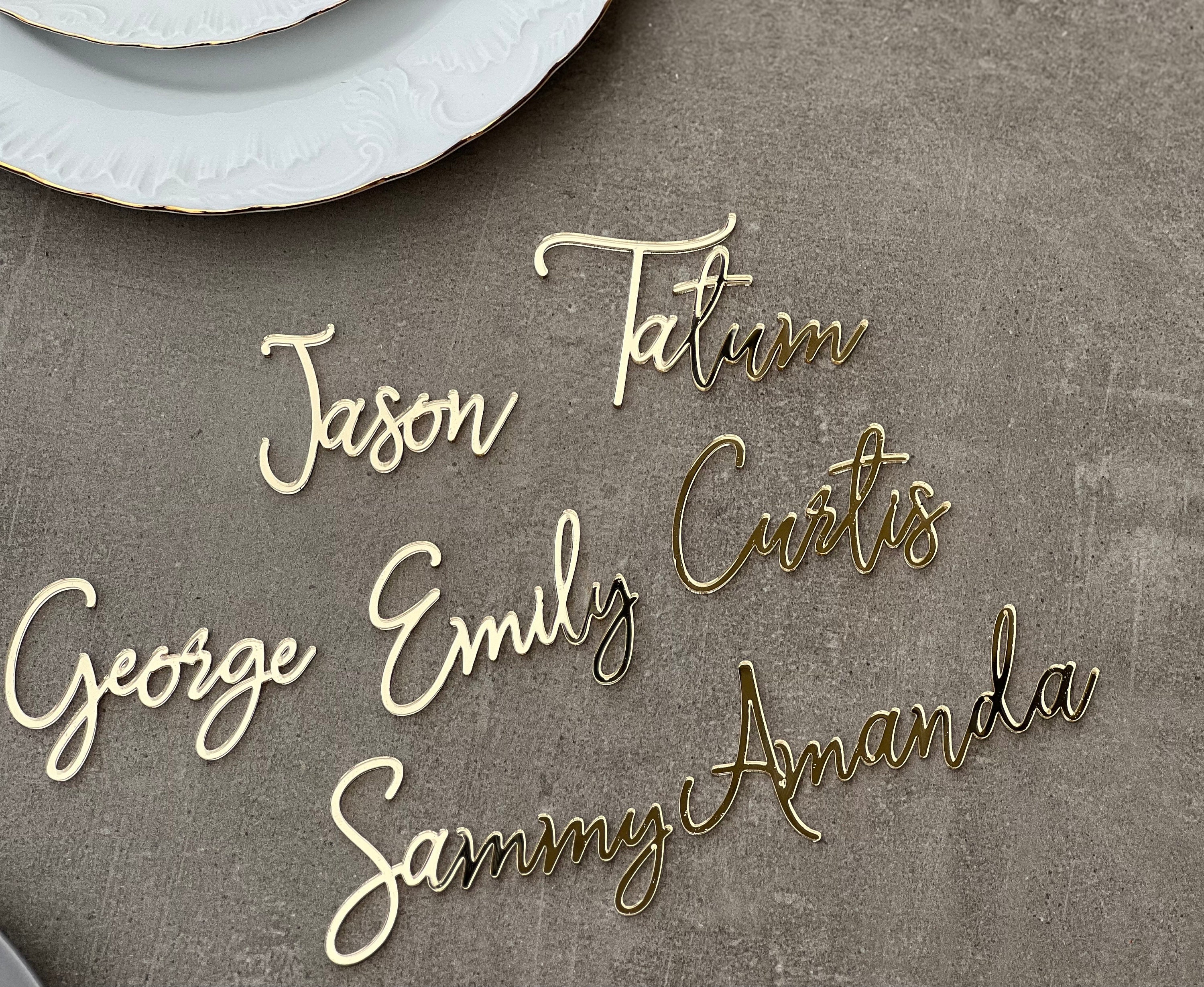 Laser Cut Wood Names Custom Laser Cut Name Signs Wedding Place Cards ...