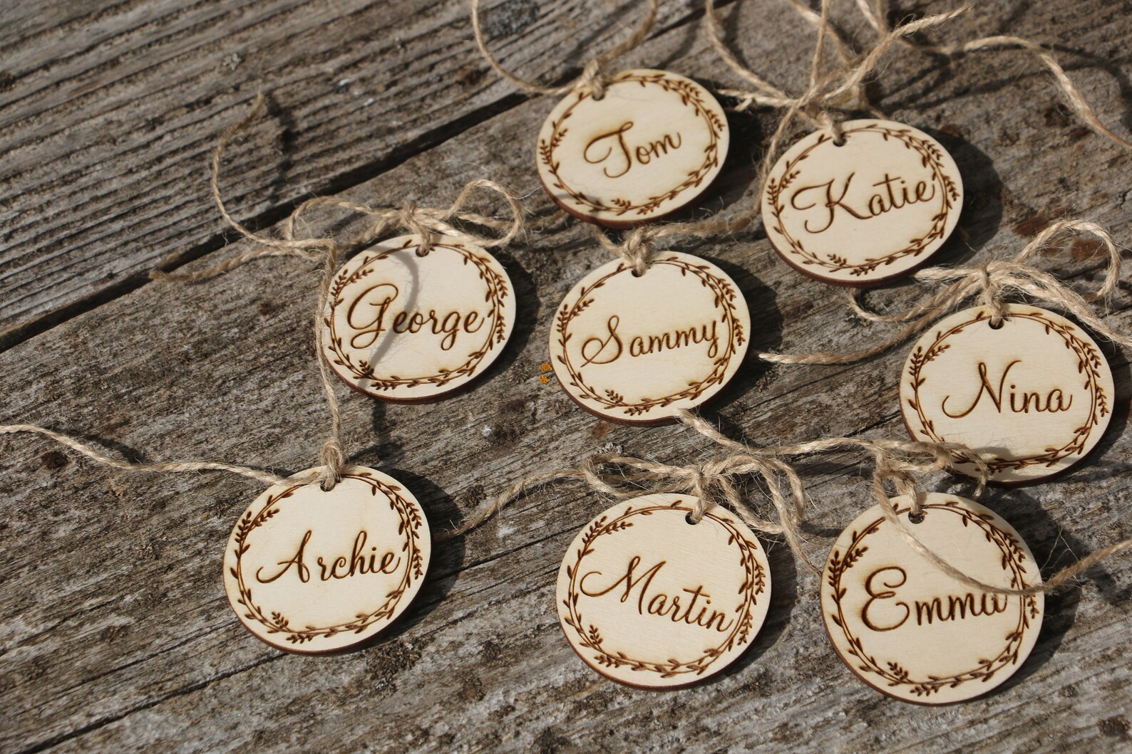WOOD Place Tagswedding Place Cardsrustic Wooden Name - Etsy