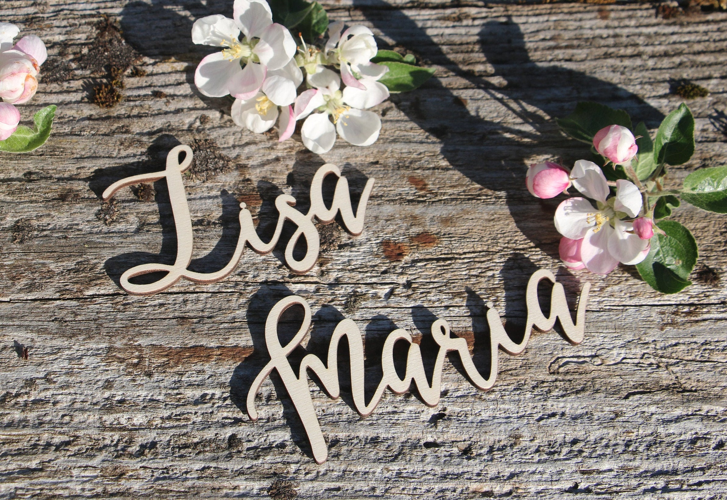 Laser Cut Wood Names Custom Laser Cut Name Signs Wedding Place | Etsy