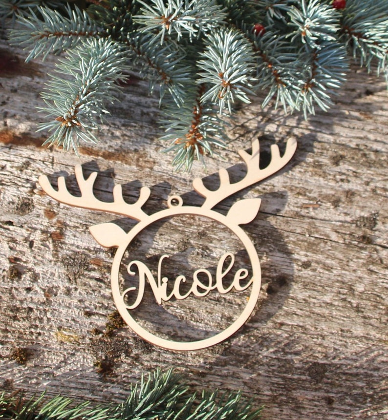 Reindeer Christmas Ornament Reindeer Christmas Decor Wood Reindeer ...