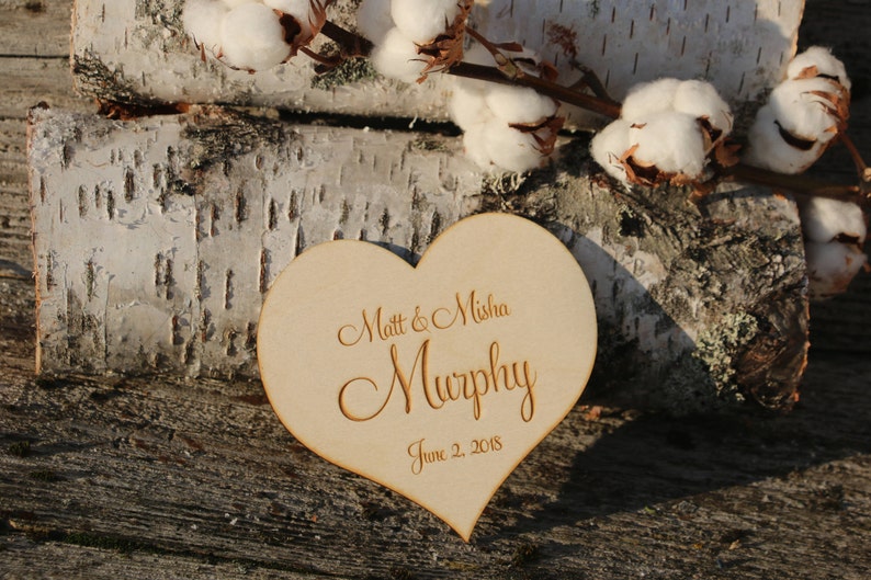 Personalized WOOD Couple Heart/engraved Wedding Heart/laser - Etsy