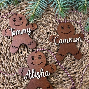 Personalized Gingerbread Man Place Card: 3D Christmas Table Decor - Etsy
