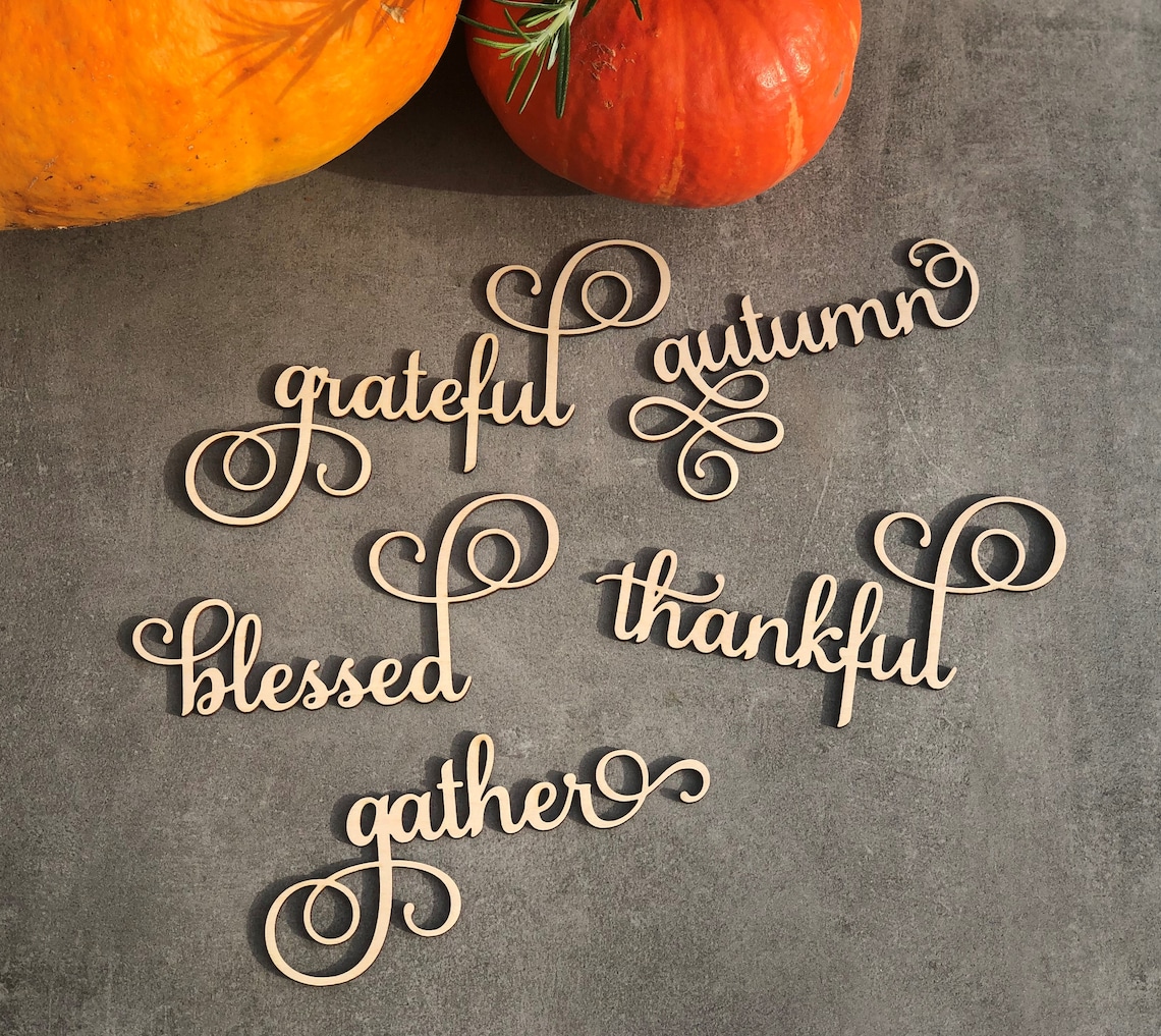 Custom Laser Cut Thanksgiving Place Cards: Acrylic or Birch - Etsy