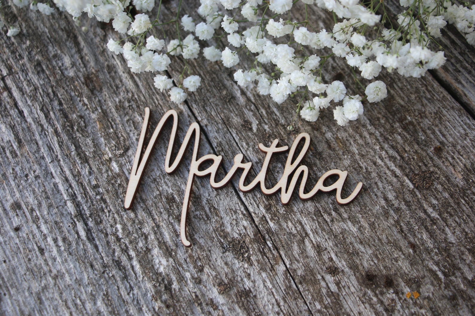 Laser Cut Wood Names Custom Laser Cut Name Signs Wedding Place Cards ...