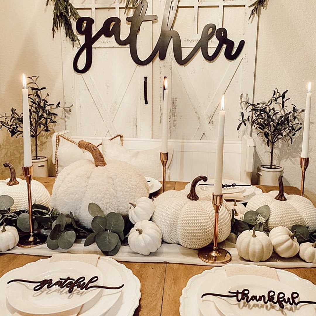Thankful Place Card CUSTOM Thanksgiving Place Card Thanksgiving Table ...