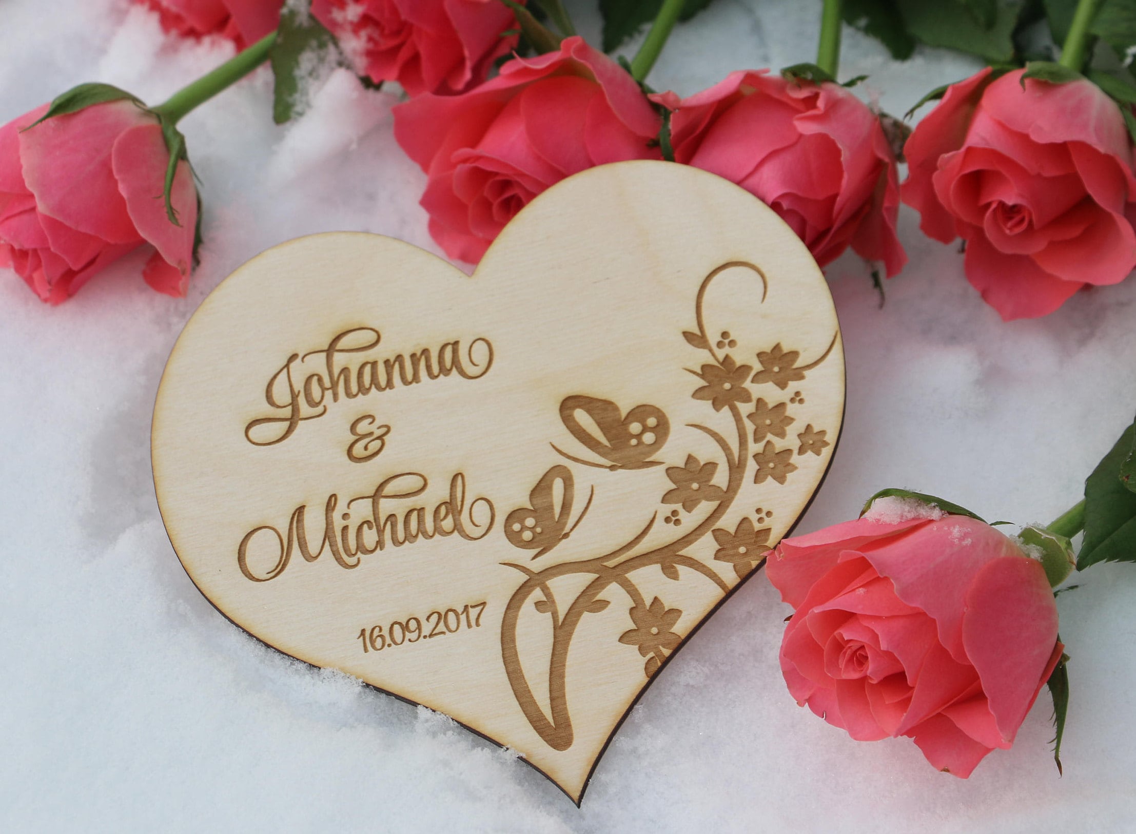 Personalized WOOD Wedding Heart/engraved Wedding Heart /laser - Etsy