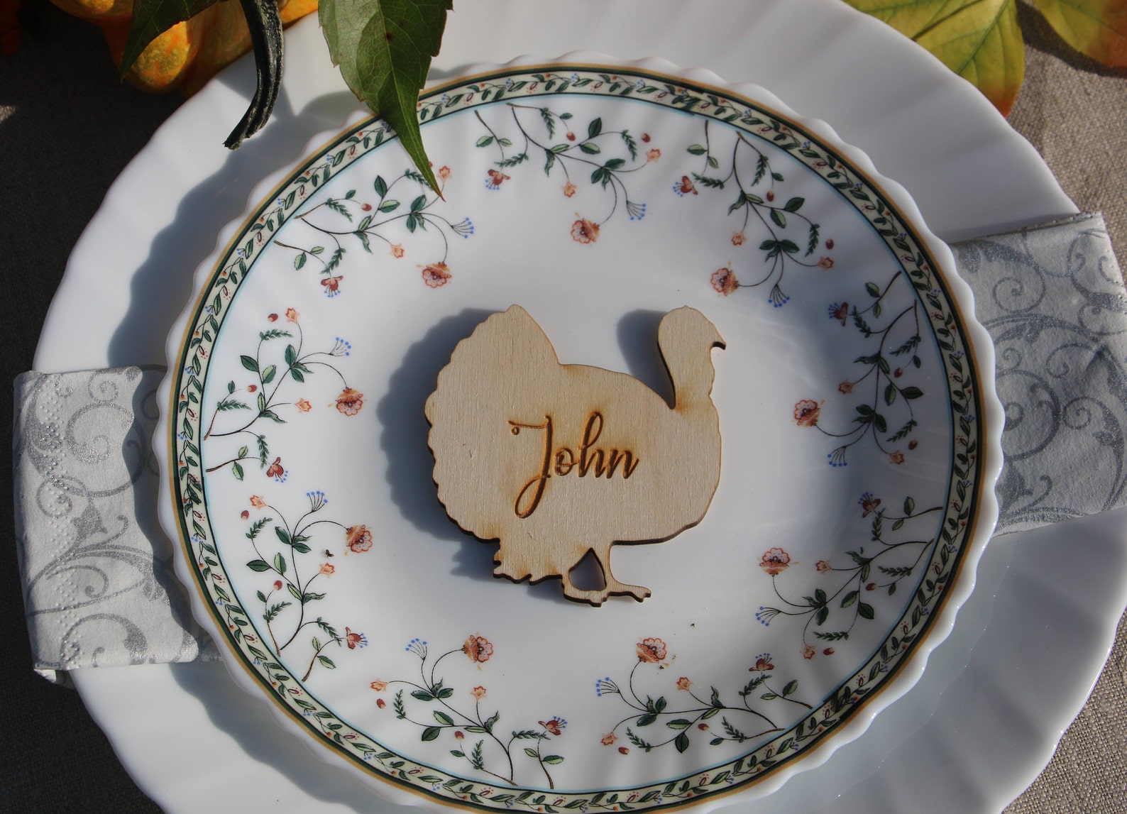 Thanksgiving Table Wooden Turkey Place Cards/laser Cut Turkey Shape ...